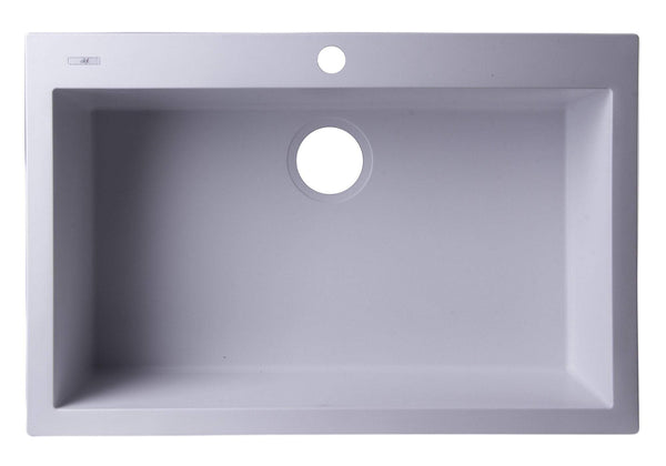 ALFI brand AB3020DI-W White 30" Drop-In Single Bowl Granite Composite ...